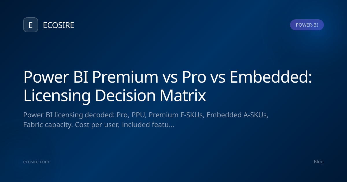 Power BI Premium vs Pro vs Embedded: Licensing Decision Matrix | ECOSIRE