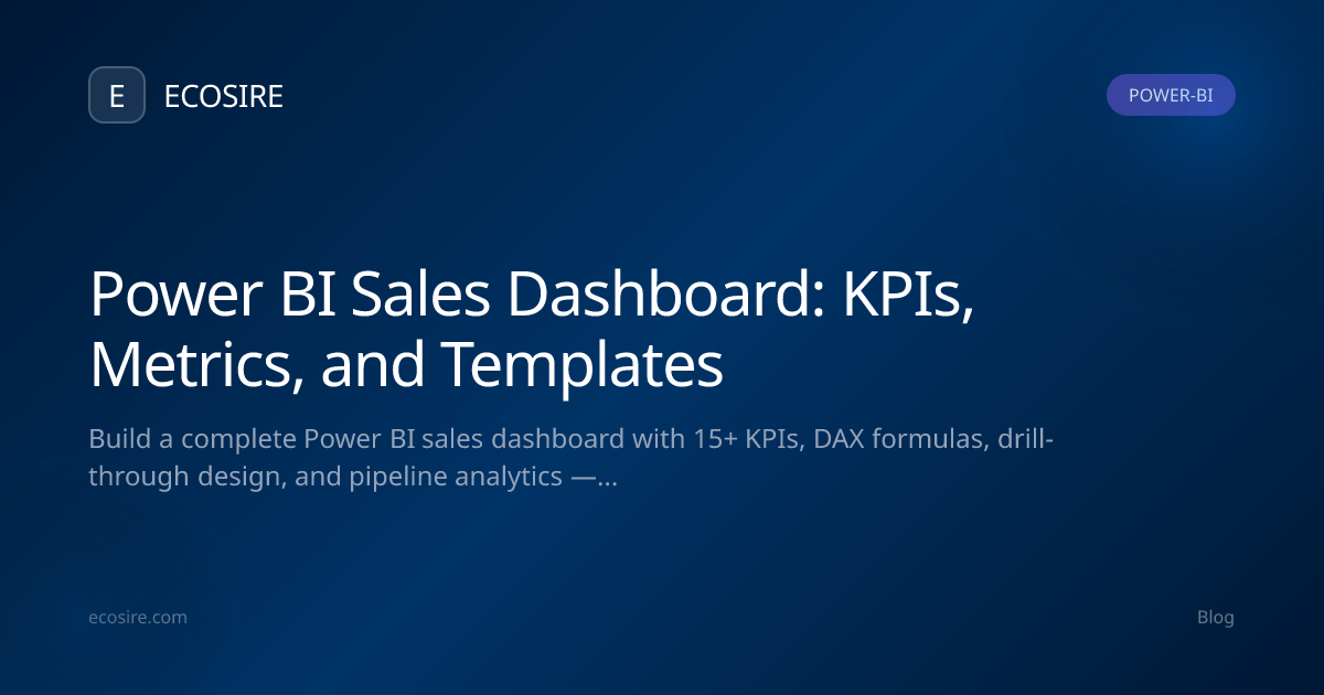 Power BI Sales Dashboard: KPIs, Metrics, and Templates | ECOSIRE