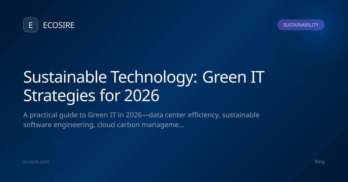 Sustainable Technology: Green IT Strategies for 2026 | ECOSIRE