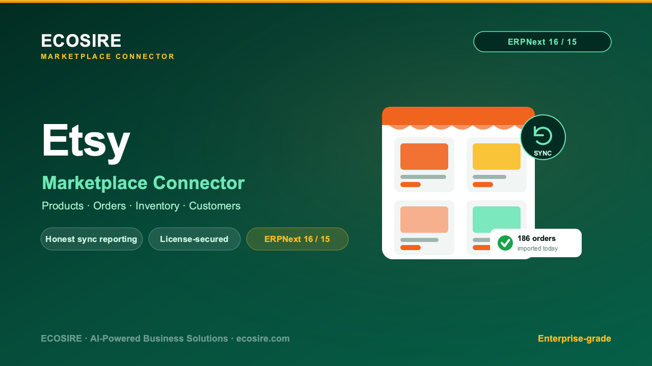 Etsy Store Management (ERPNext) — North America Marketplaces App for ...