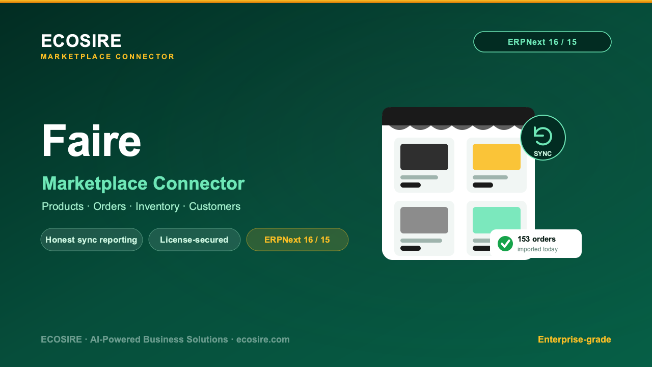 Faire Store Management (ERPNext) — North America Marketplaces App for ...
